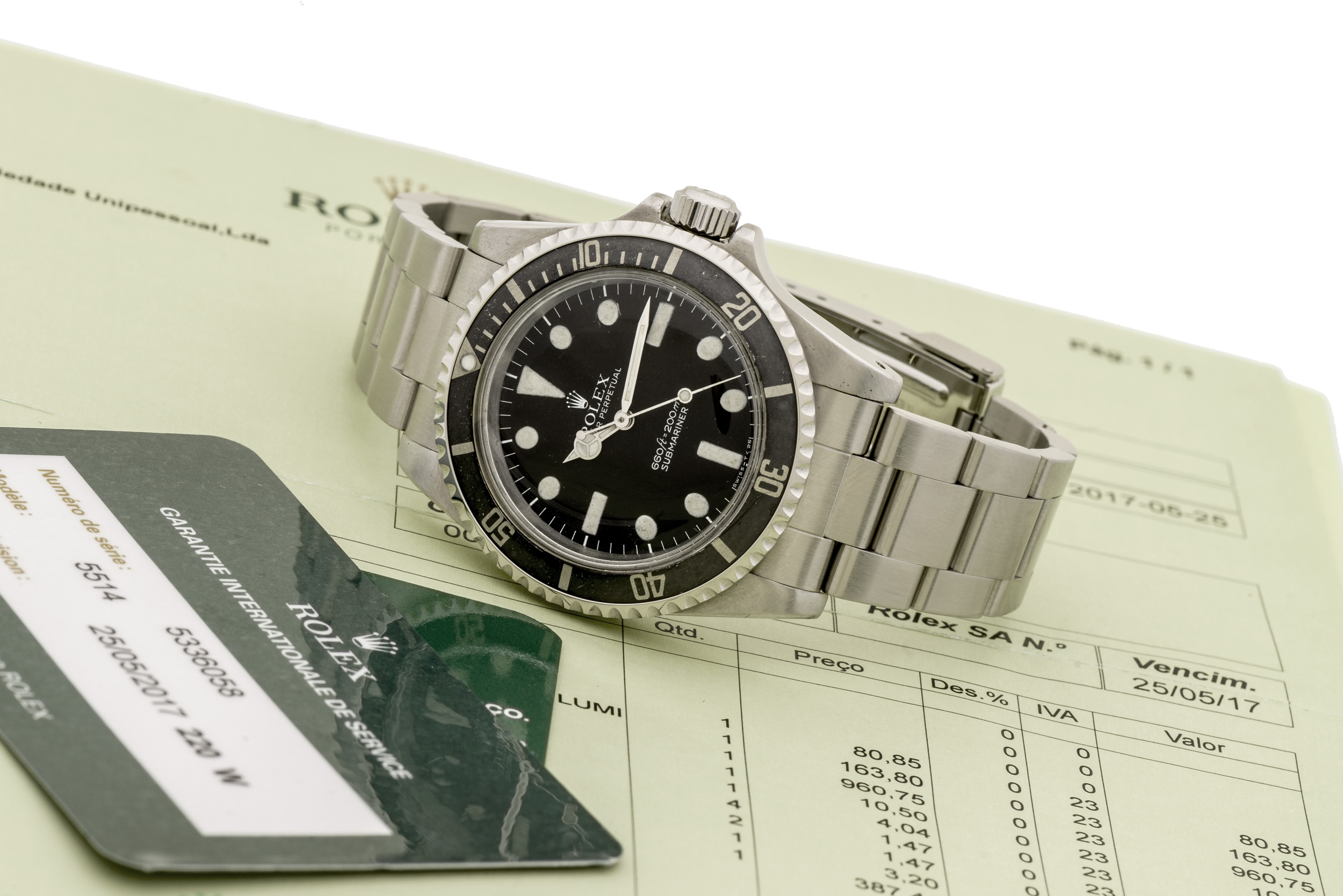 ROLEX SUBMARINER REF. 5514 MAXI DIAL Fine and very rare, center seconds ...
