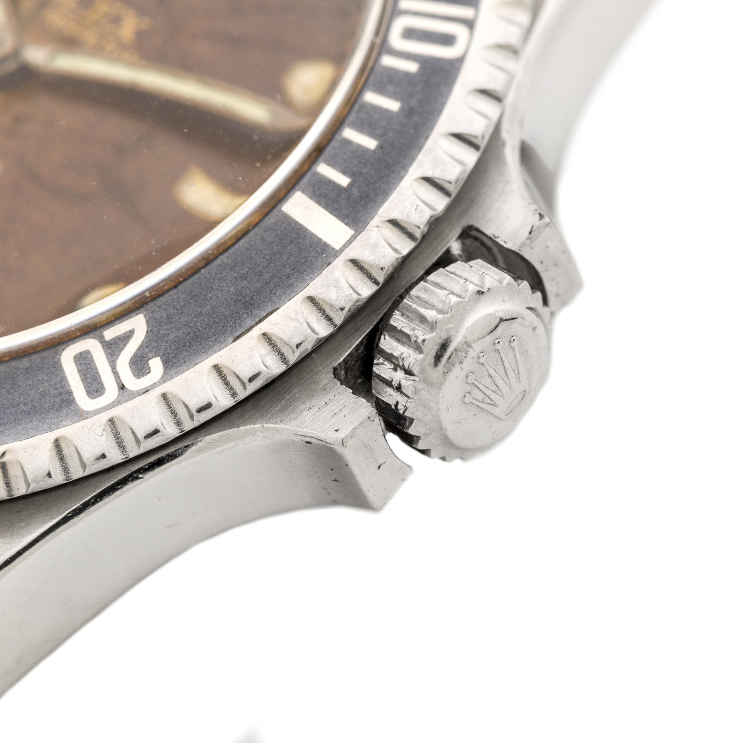 ROLEX SUBMARINER REF. 5512 SQUARE CROWN GUARD TROPICAL CHAPTER RING ...