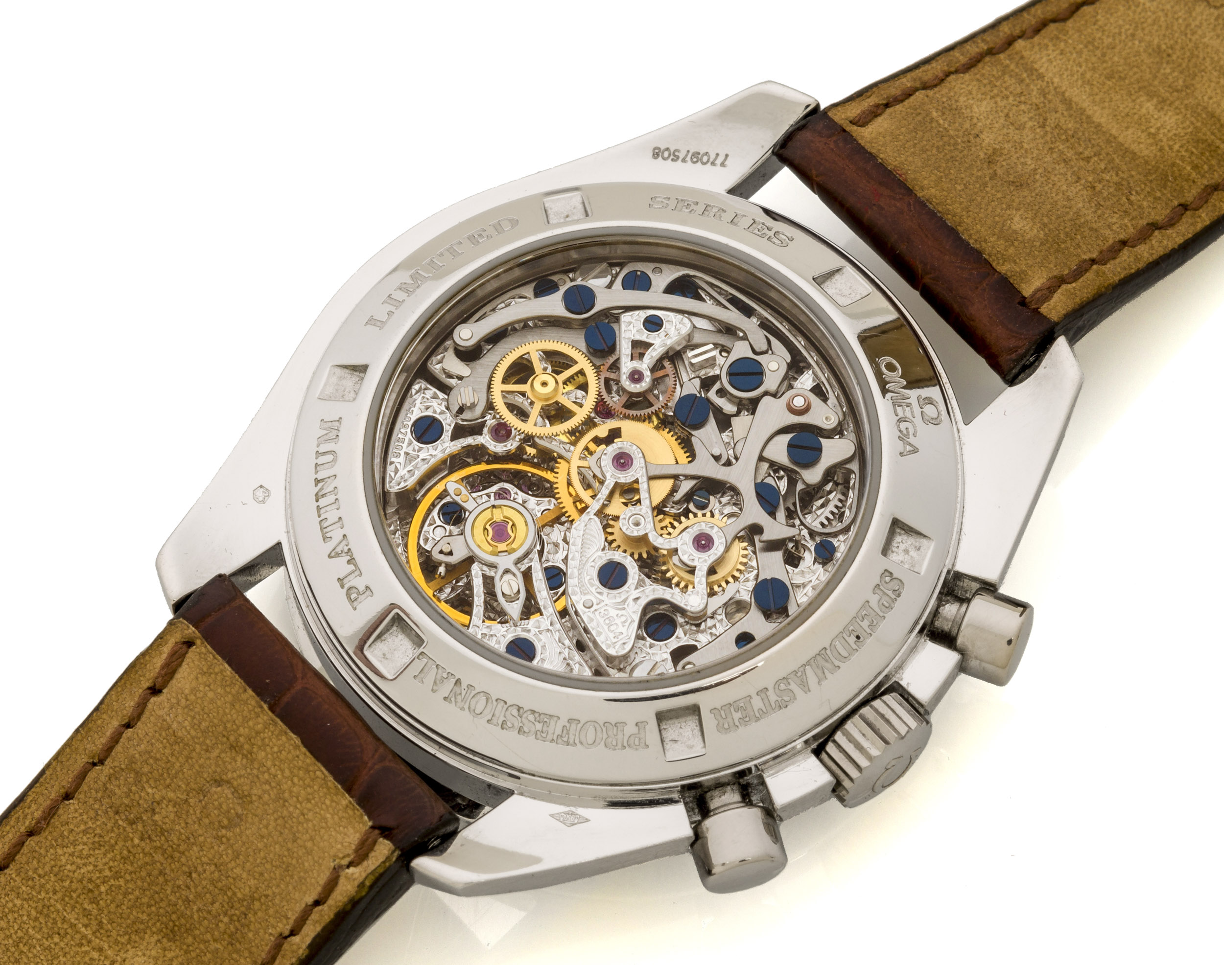 OMEGA SPEEDMASTER PLATINIUM SKELETON Fine and very rare limited edition ...