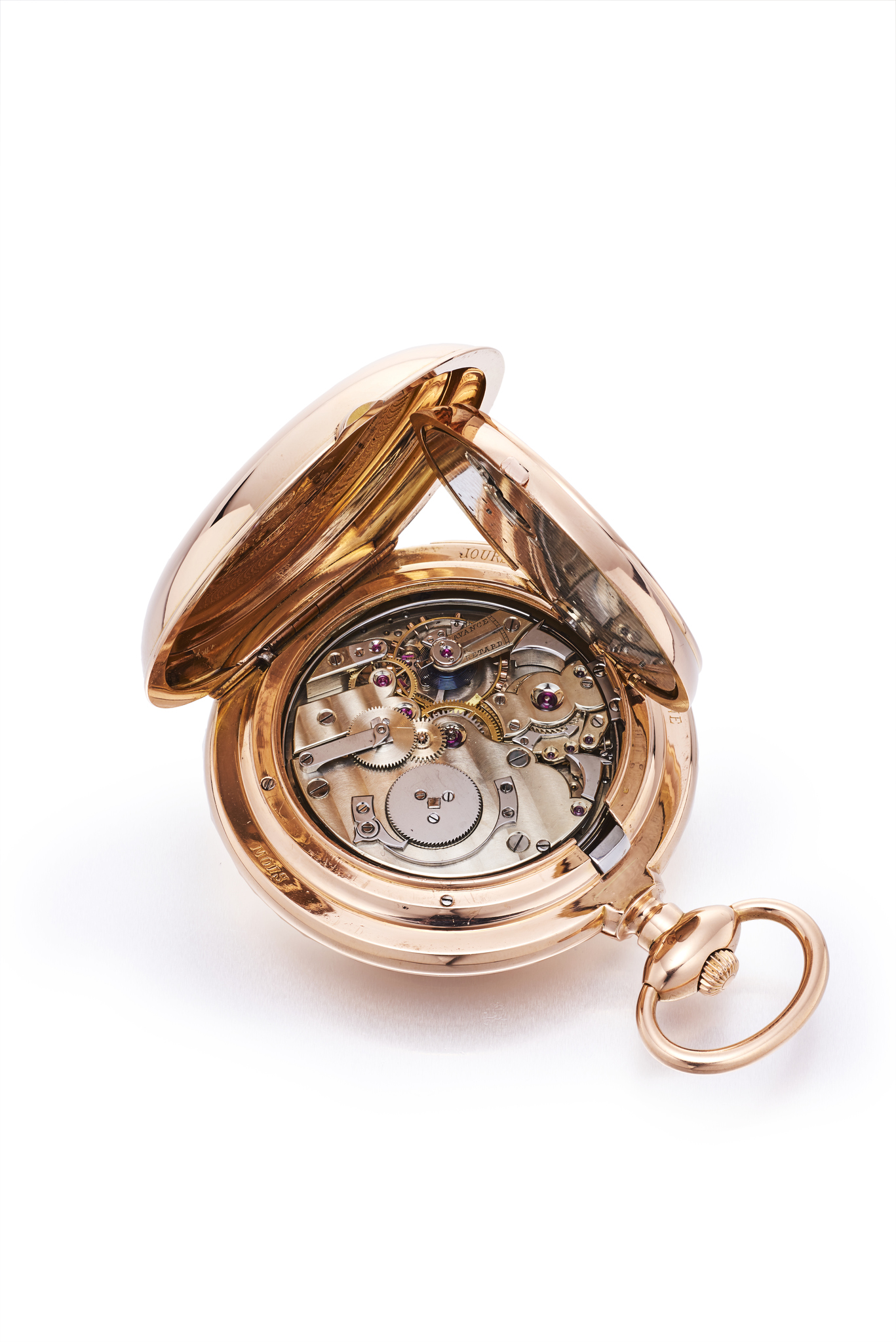 HAAS POCKET WATCH WITH PATENTED WINDING-MECHANISM BY CLOSING THE COVER ...
