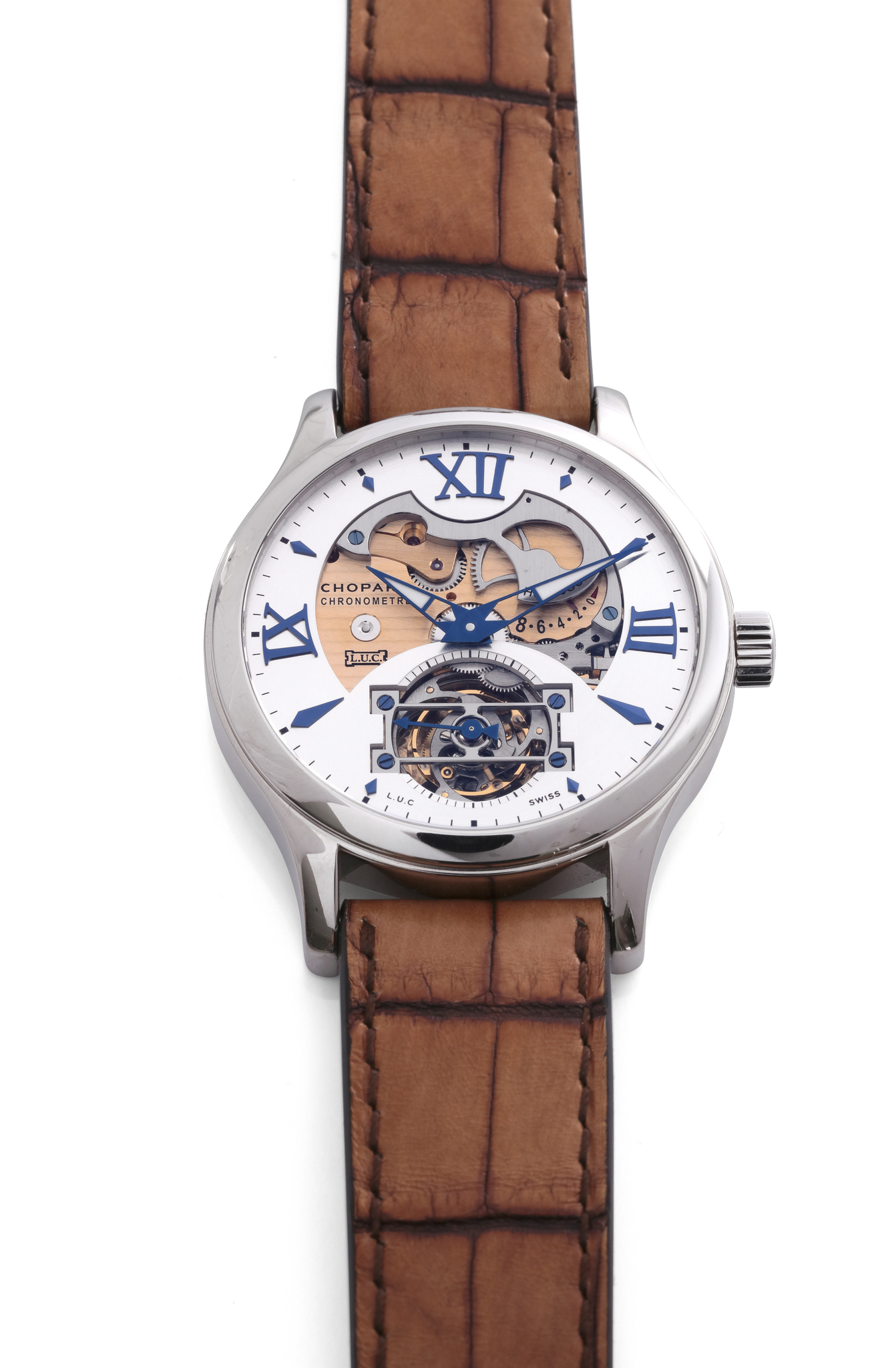 Chopard Ref. 161911, 8-day going, skeleton, gold movement, tourbillon ...