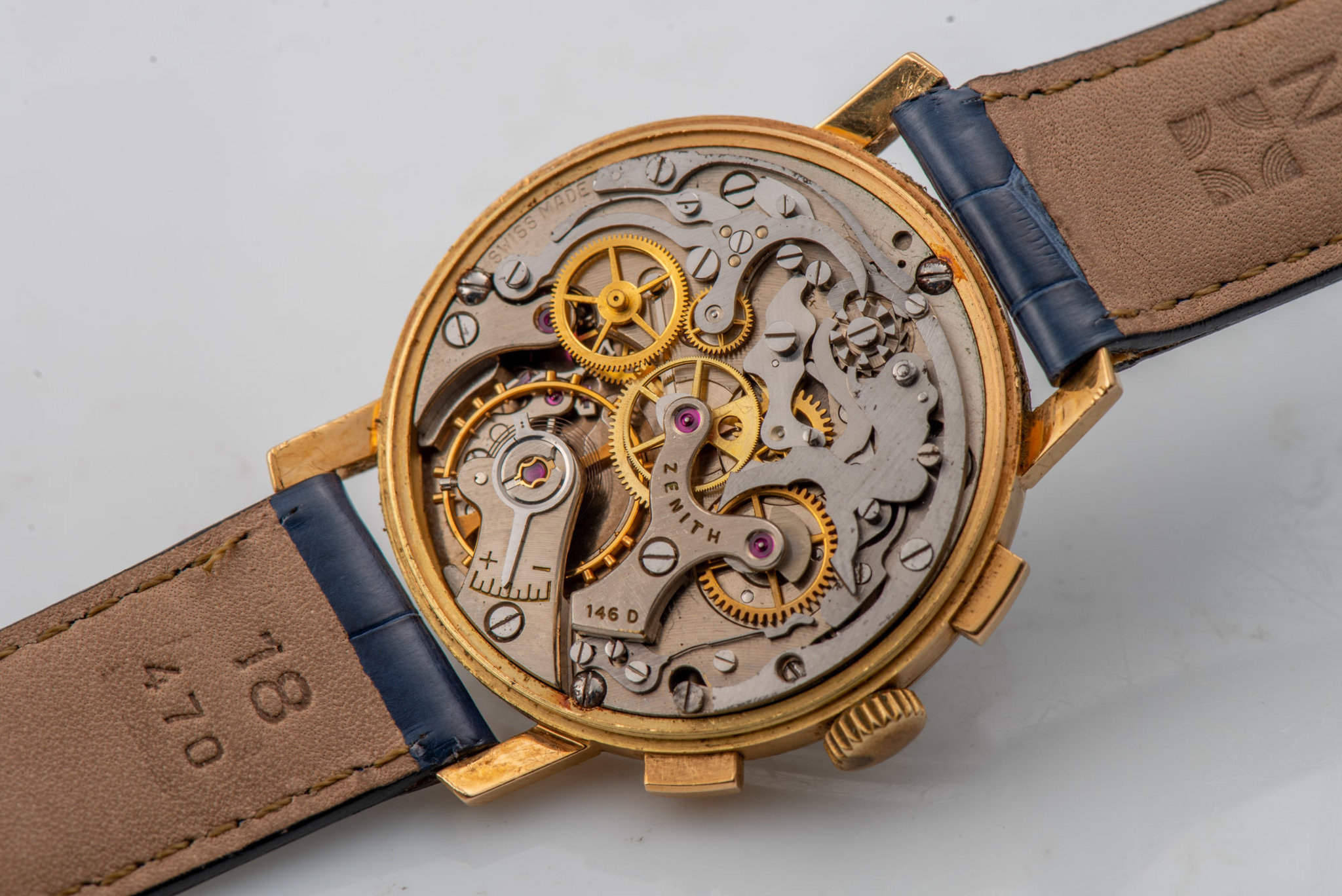 Zenith Chronograph, minute counter, silver “sunburst” dial, calibre 146 ...