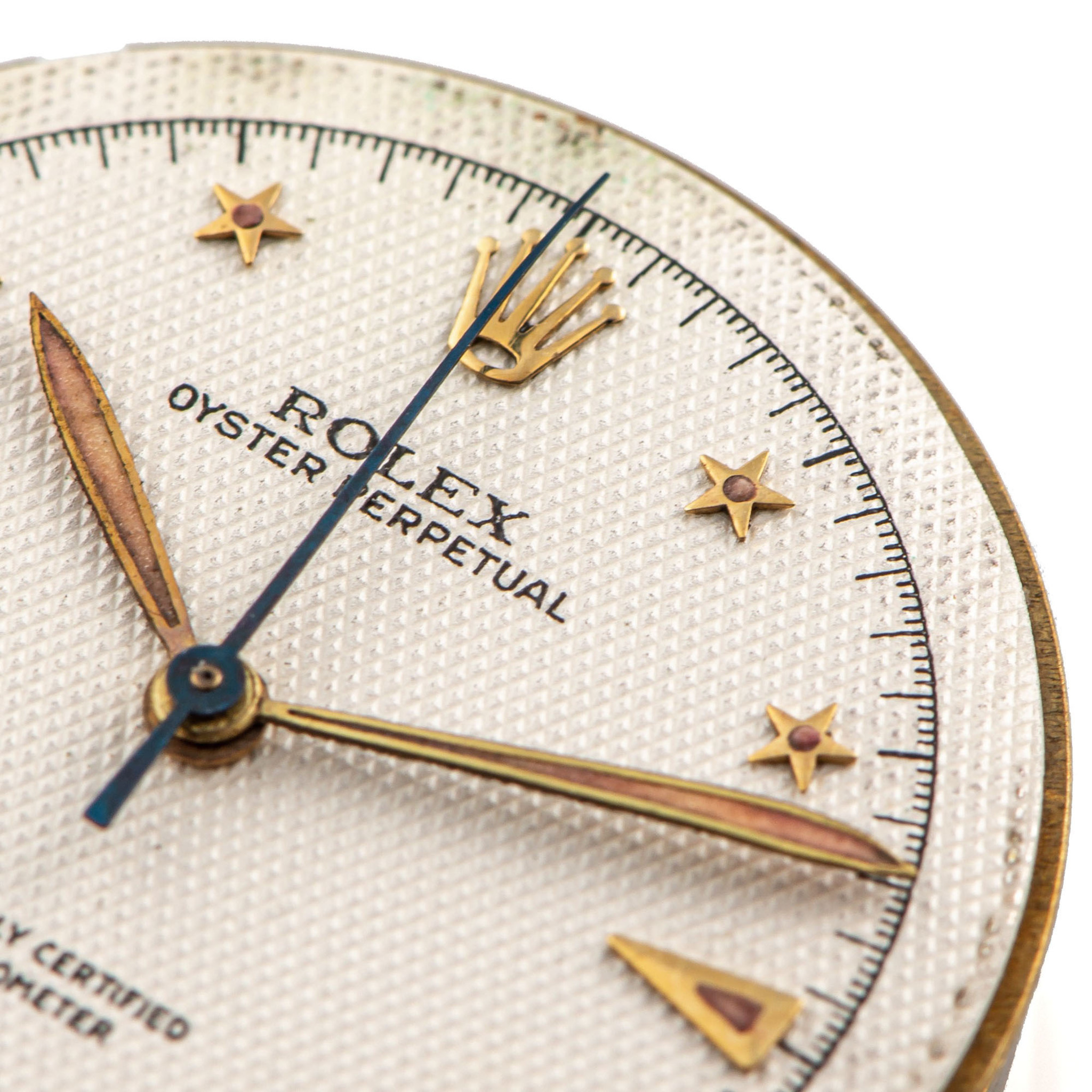 ROLEX, REF. 6098, OYSTER PERPETUAL, HONEYCOMB STAR DIAL, STEEL ...