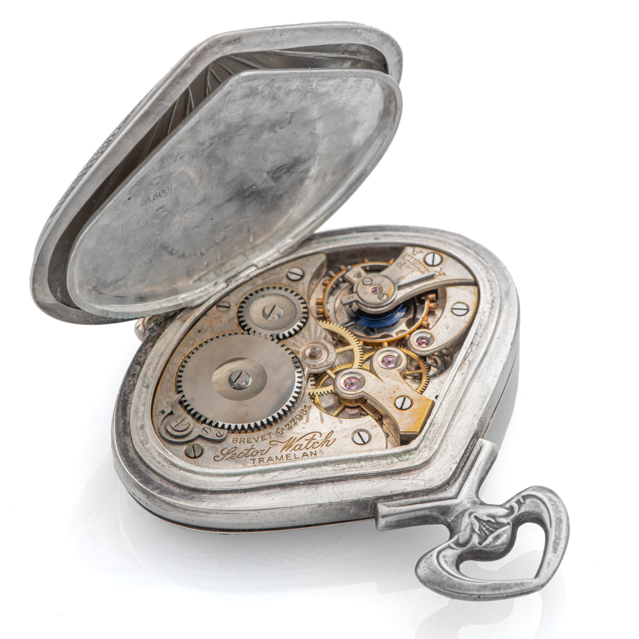 Record Watch & Co. Art Nouveau triangular pocket watch, retrograde ...