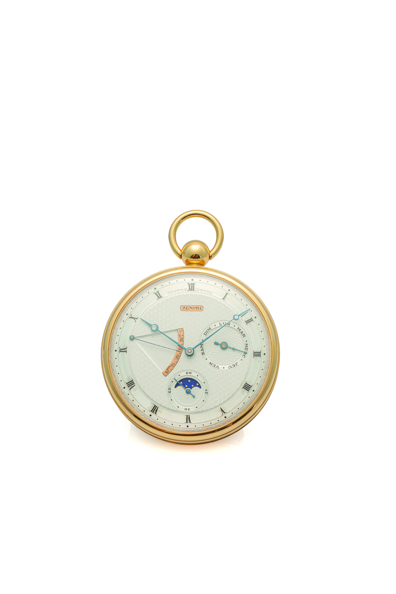 THOMAS ENGEL FOR ZENITH Pocket watch, chronometer, day, moon phases ...
