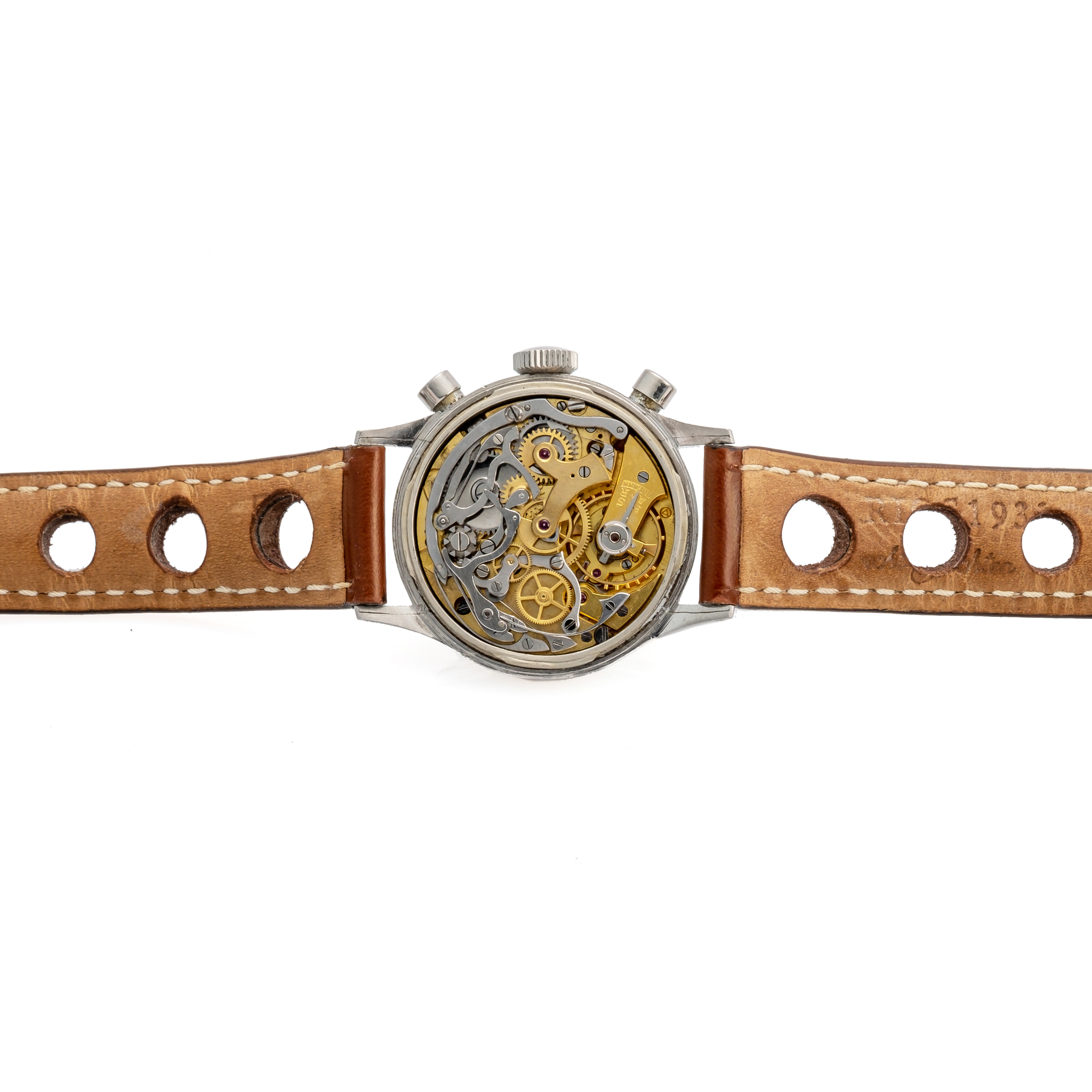 MINERVA, CHRONOGRAPH, TWO-TONE SILVER DIAL, STEEL | Only Online Auction ...
