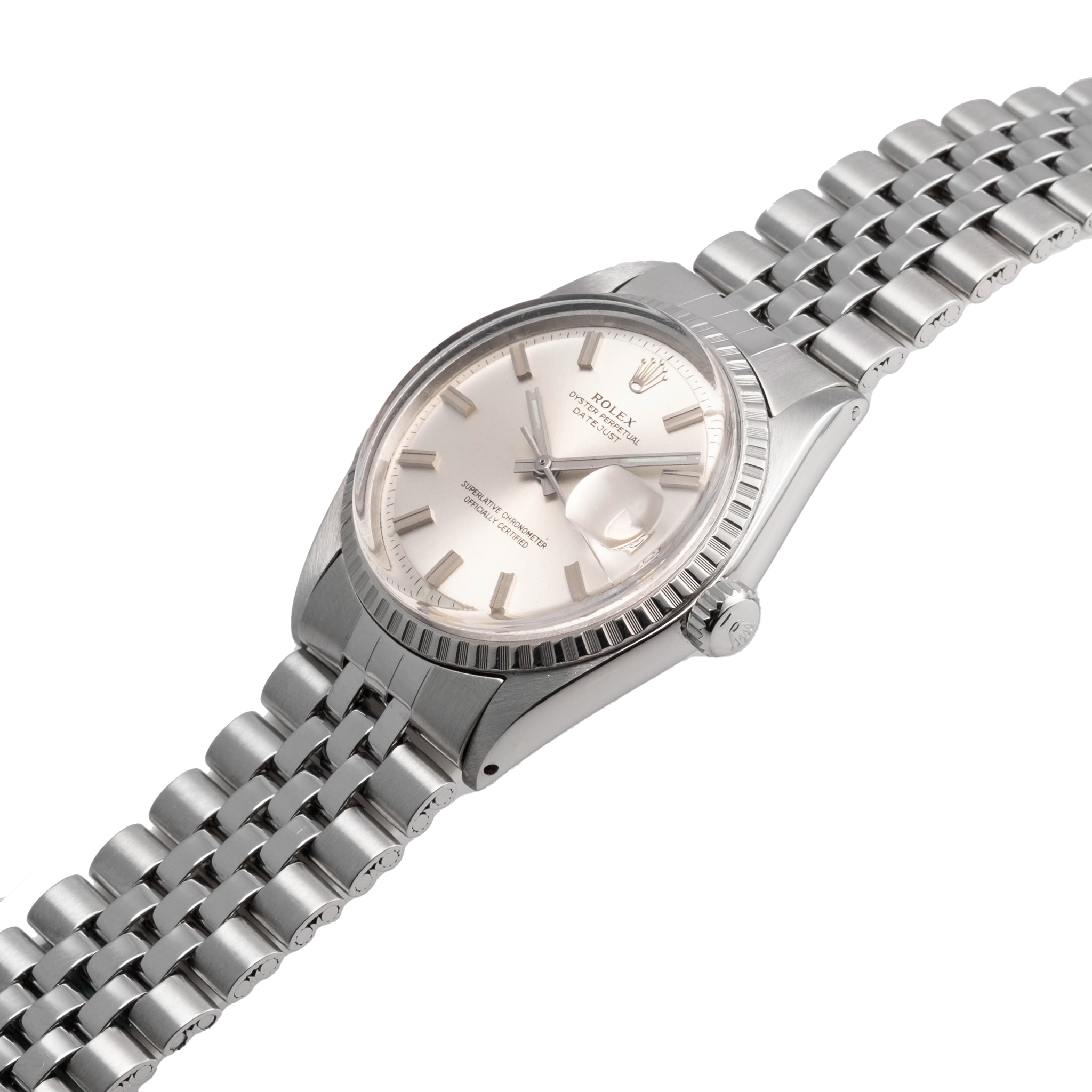 Rolex Ref. 1603, self-winding, centre-seconds, date, silver dial ...