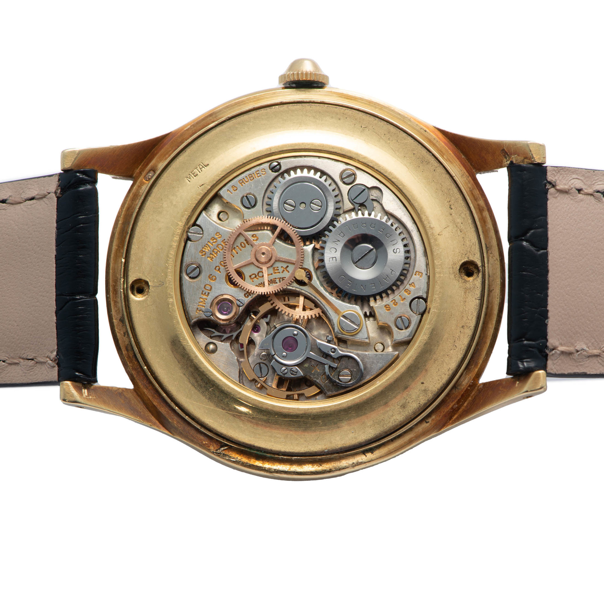 ROLEX REF. 8382, OFFICIALLY CERTIFIED CHRONOMETER, HONEYCOMB DIAL, 18K ...