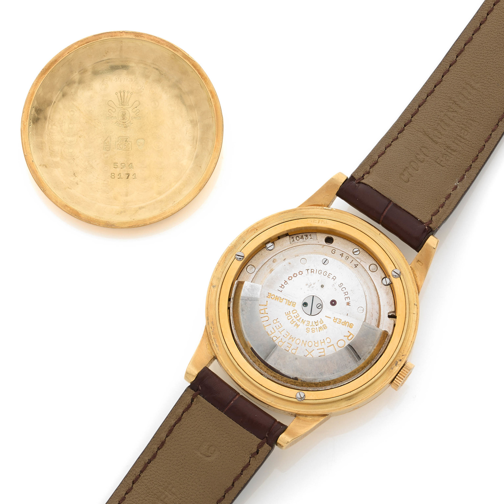 ROLEX REF. 8171, TRIPLE DATE, MOON PHASES; SO-CALLED "PADELLONE"; 18K ...