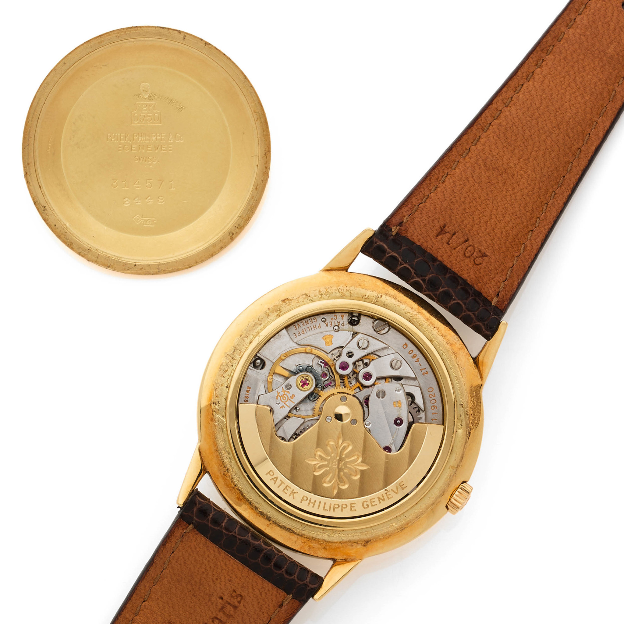 PATEK PHILIPPE REF. 3448, PERPETUAL CALENDAR; 18K YELLOW GOLD ...