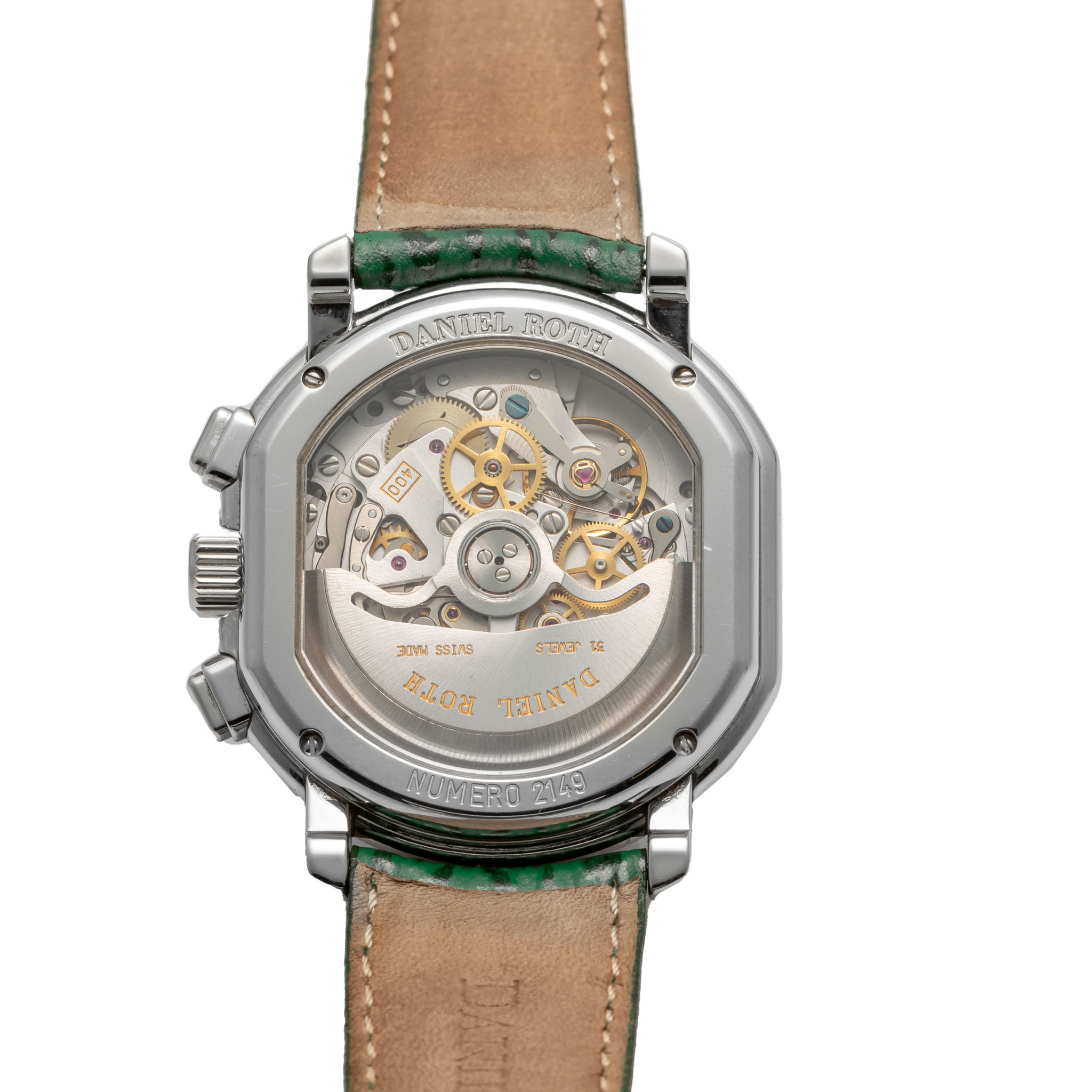 DANIEL ROTH GREEN DIAL PAPILLON, CHRONOGRAPH, AUTOMATIC, STEEL ...