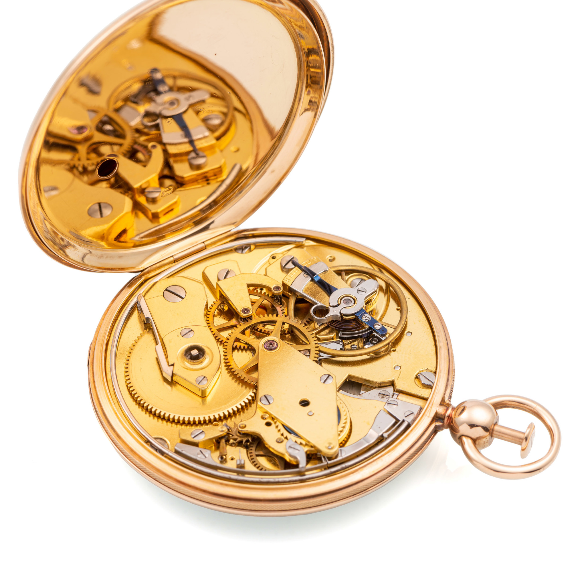 Breguet & Fils Pocket watch, jump-hour, quarter-repeater, ruby-set ...