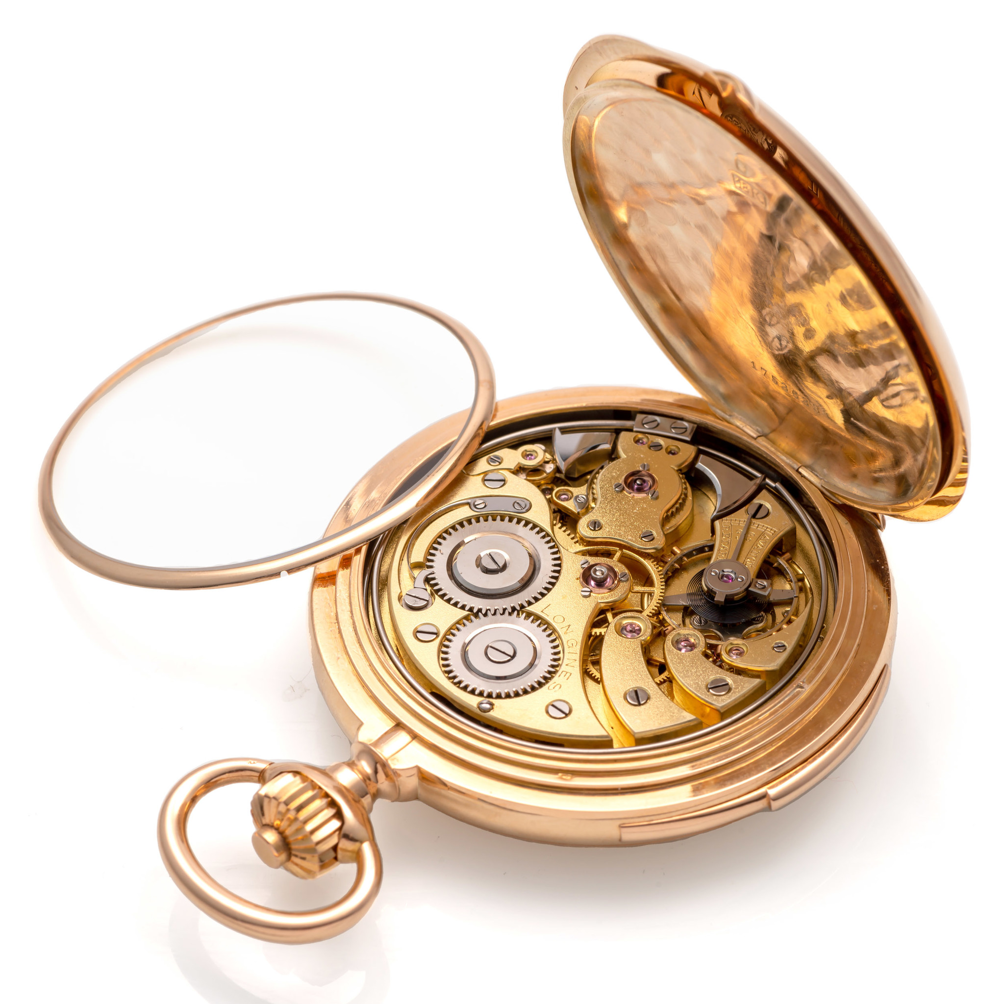 LONGINES HEAVY POCKET WATCH, MINUTE-REPEATER; SPECIAL FITTED BOX; 18K ...