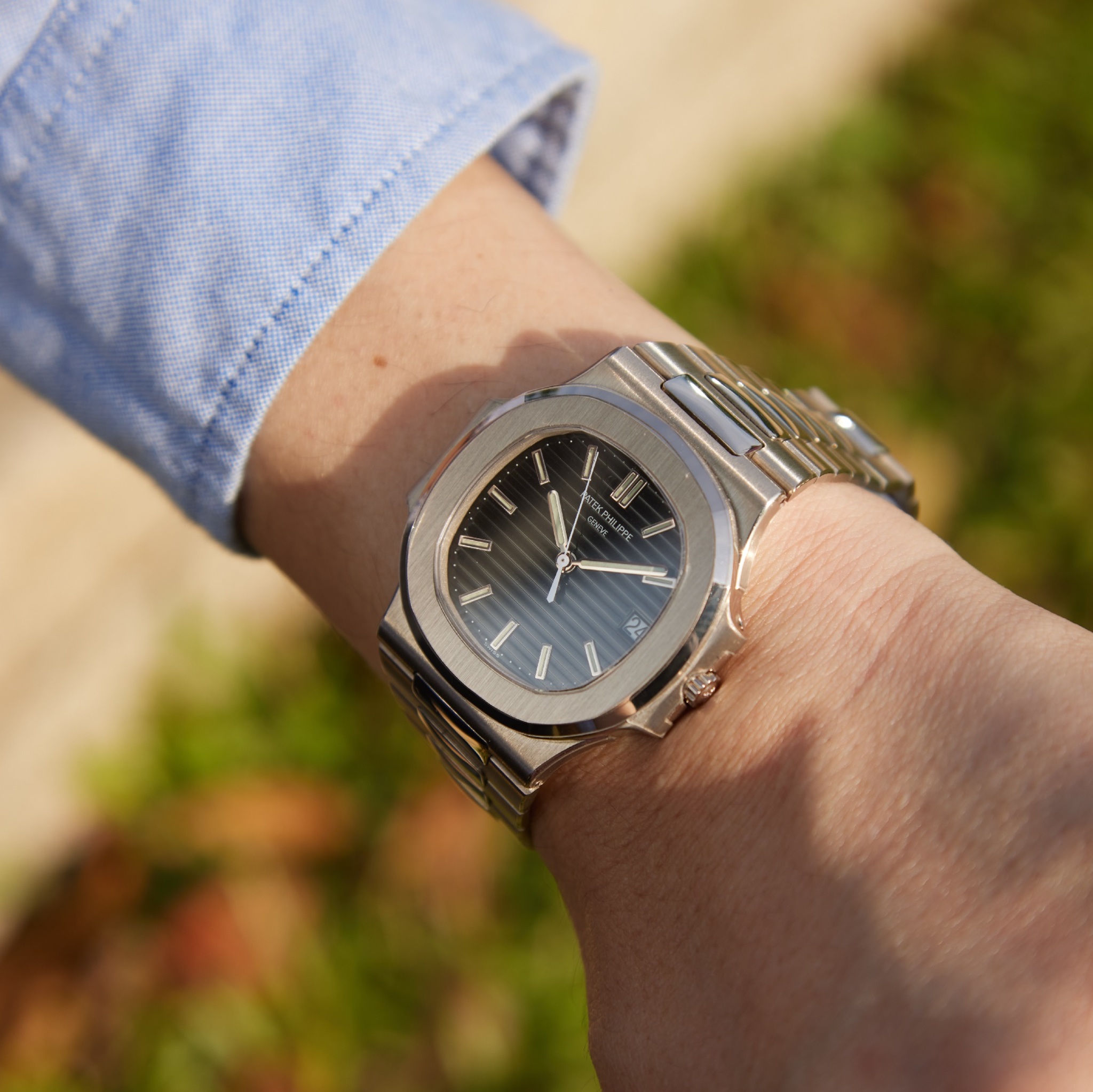PATEK PHILIPPE REF. 3711/1, JUMBO NAUTILUS, 18K WHITE GOLD,SOME ...