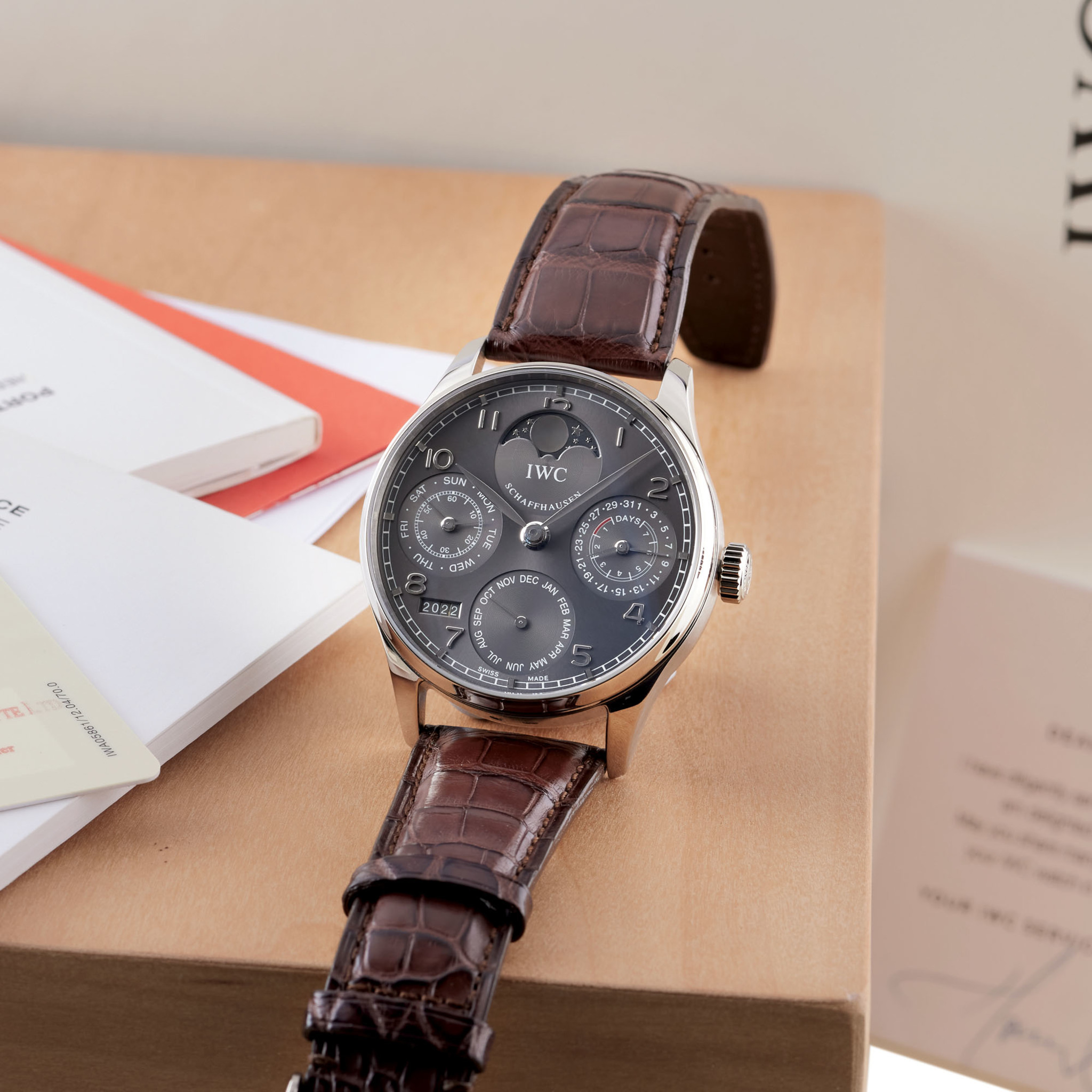 IWC REF. IW502218, PORTUGIESER PERPETUAL CALENDAR,18K WHITE GOLD ...