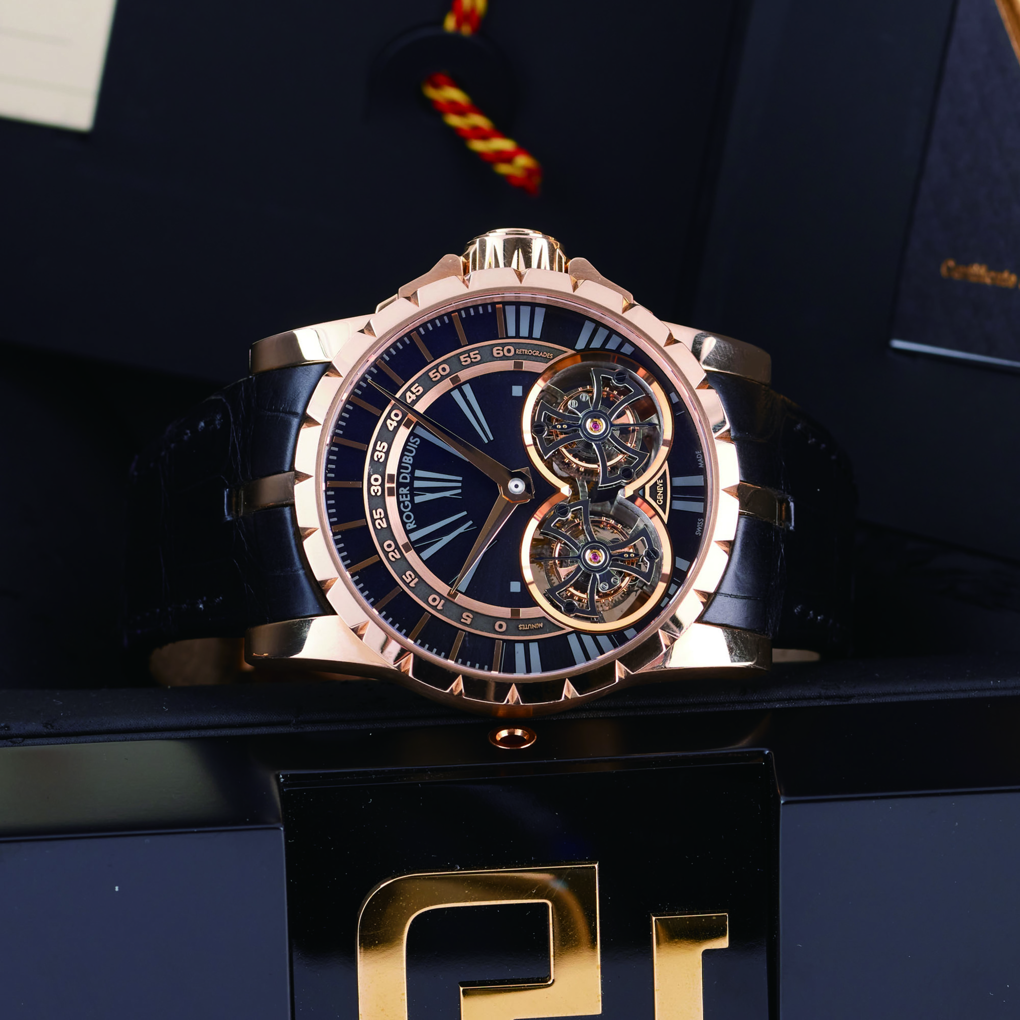 ROGER DUBUIS REF. DBEX0280, EXCALIBUR 45 DOUBLE FLYING TOURBILLON, 18K ...