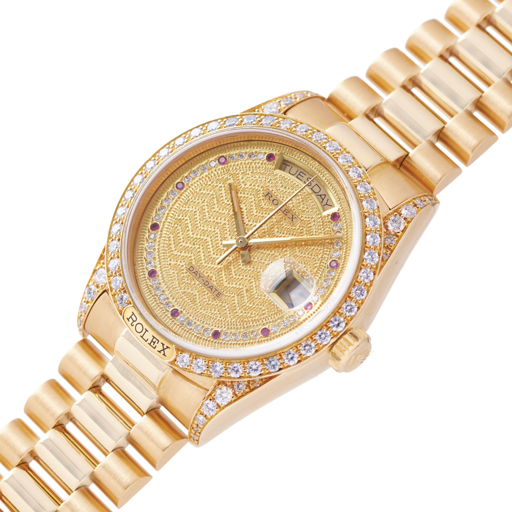 ROLEX REF. 18138, DAY-DATE, 18K YELLOW GOLD, DIAMOND & RUBY | | Hong ...