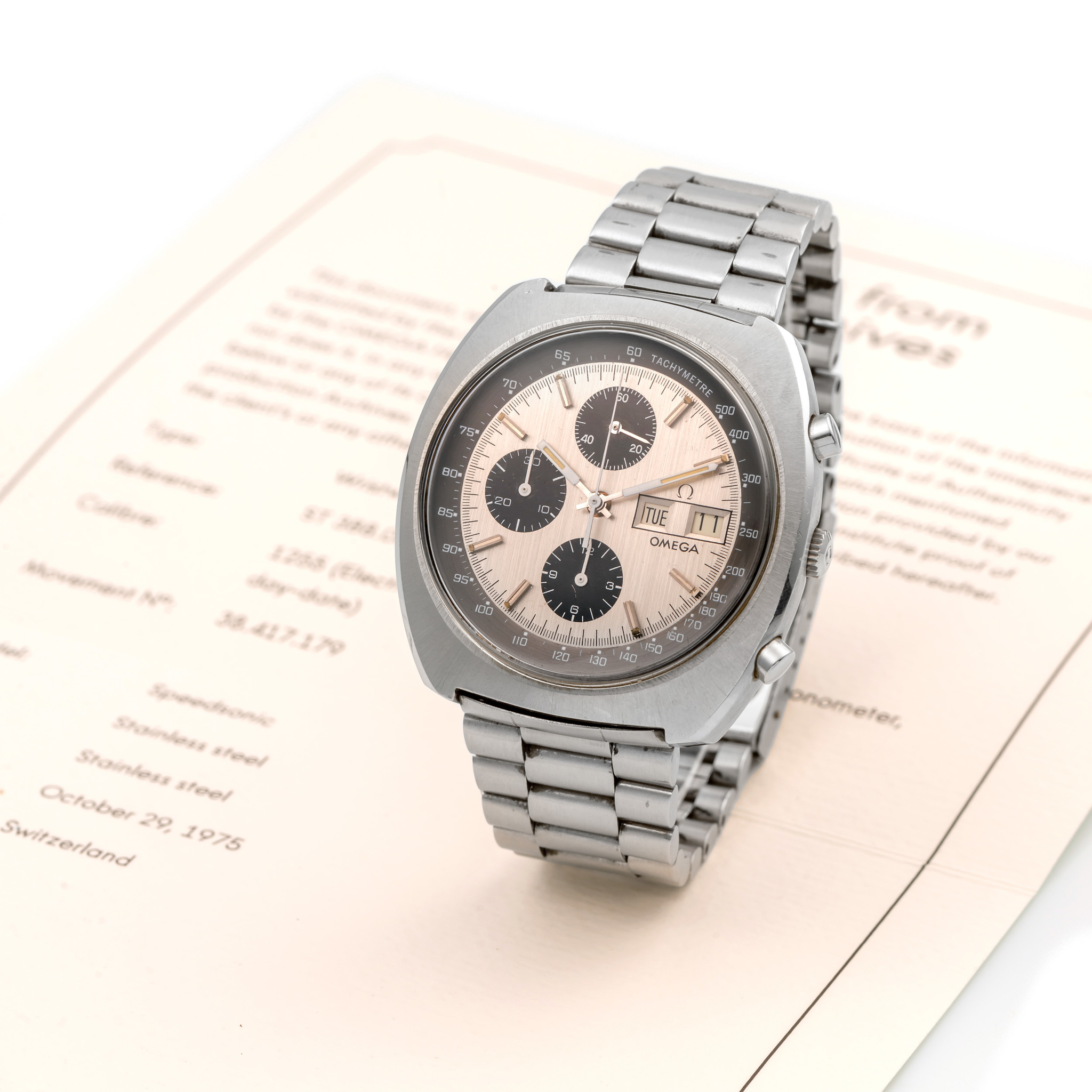 OMEGA REF. ST 388.080, ELECTRONIC, CHRONOGRAPH, MINUTE AND HOUR ...