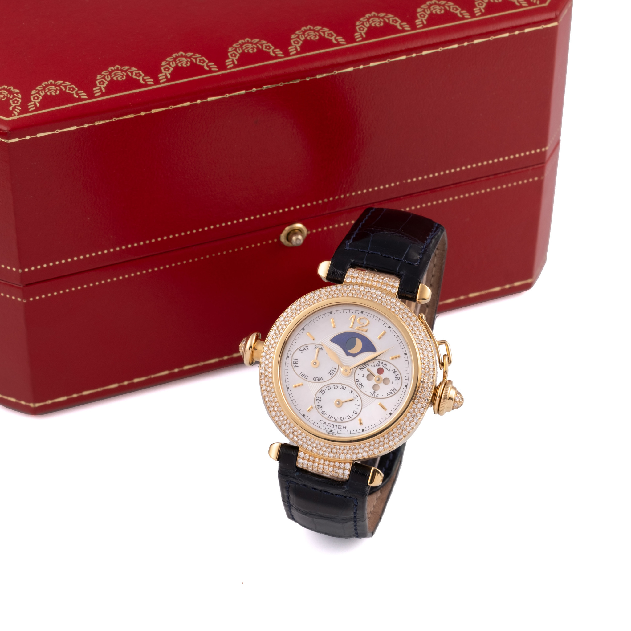 CARTIER, SWITZERLAND, REF. W30012, PASHA PERPETUAL CALENDAR MINUTE ...