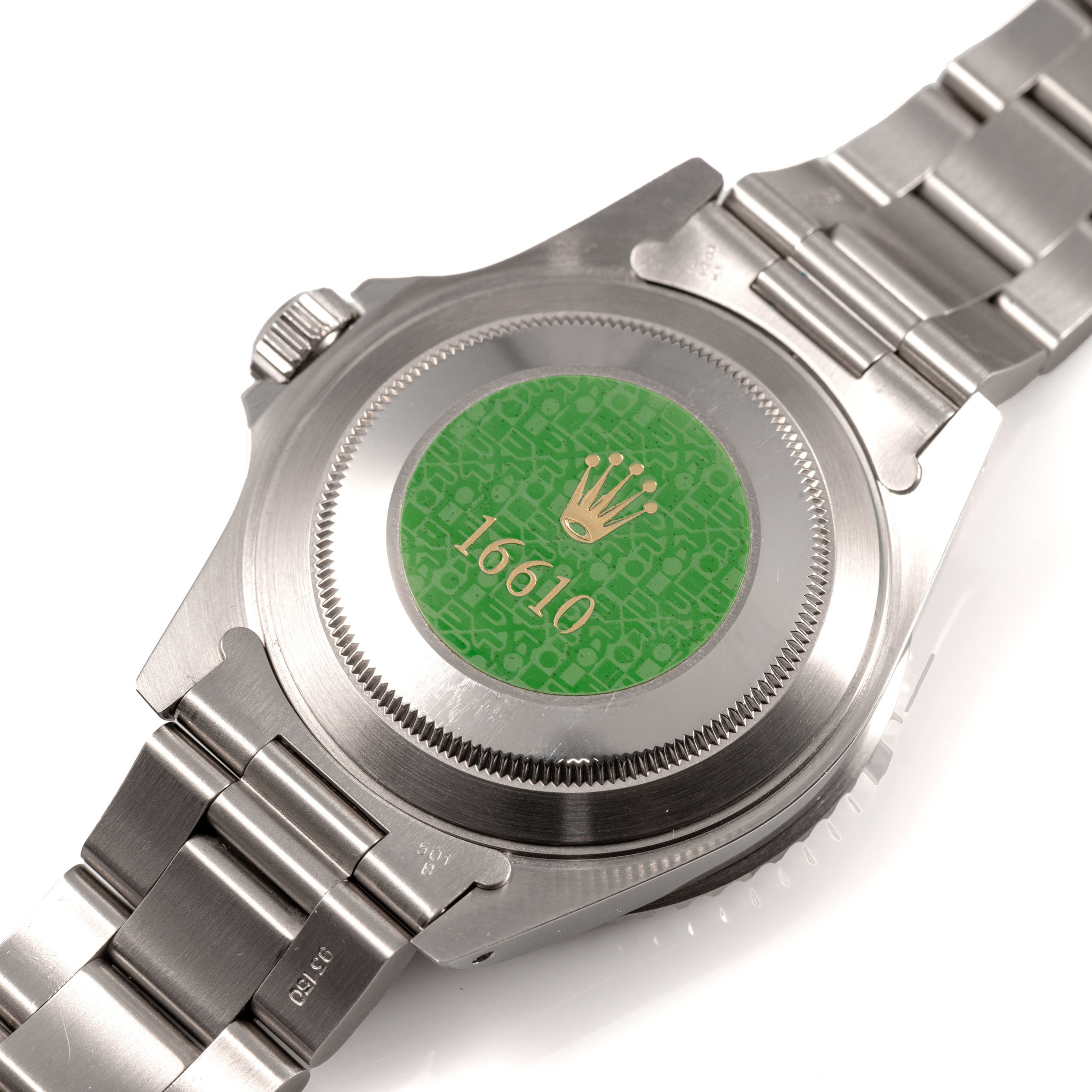 ROLEX, SWITZERLAND, REF. 16610, SUBMARINER, PUNCHED WARRANTY, CASEBACK ...