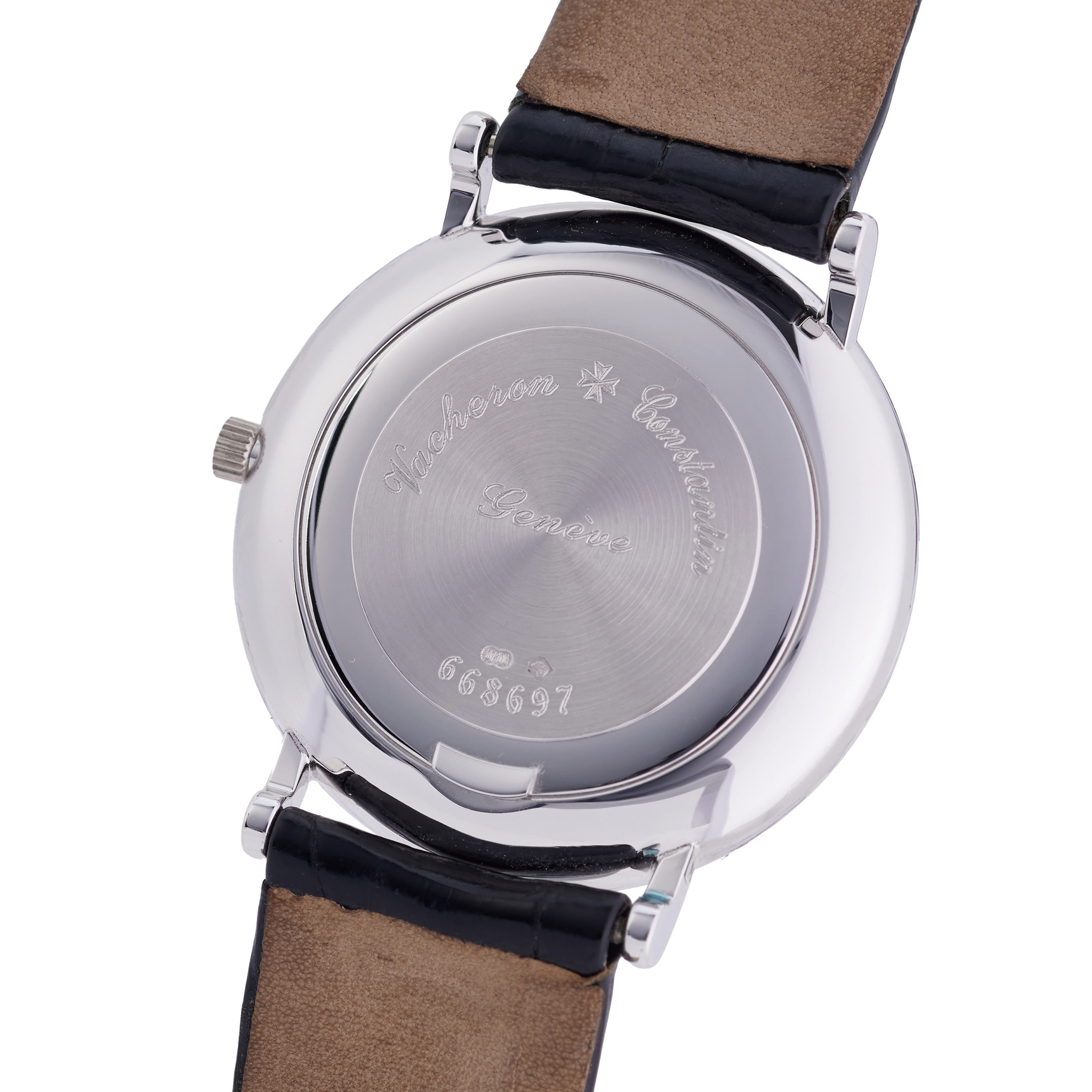 VACHERON CONSTANTIN, REF. 48002/1, BLACK DIAL WITH DIAMONDS INDEXES ...