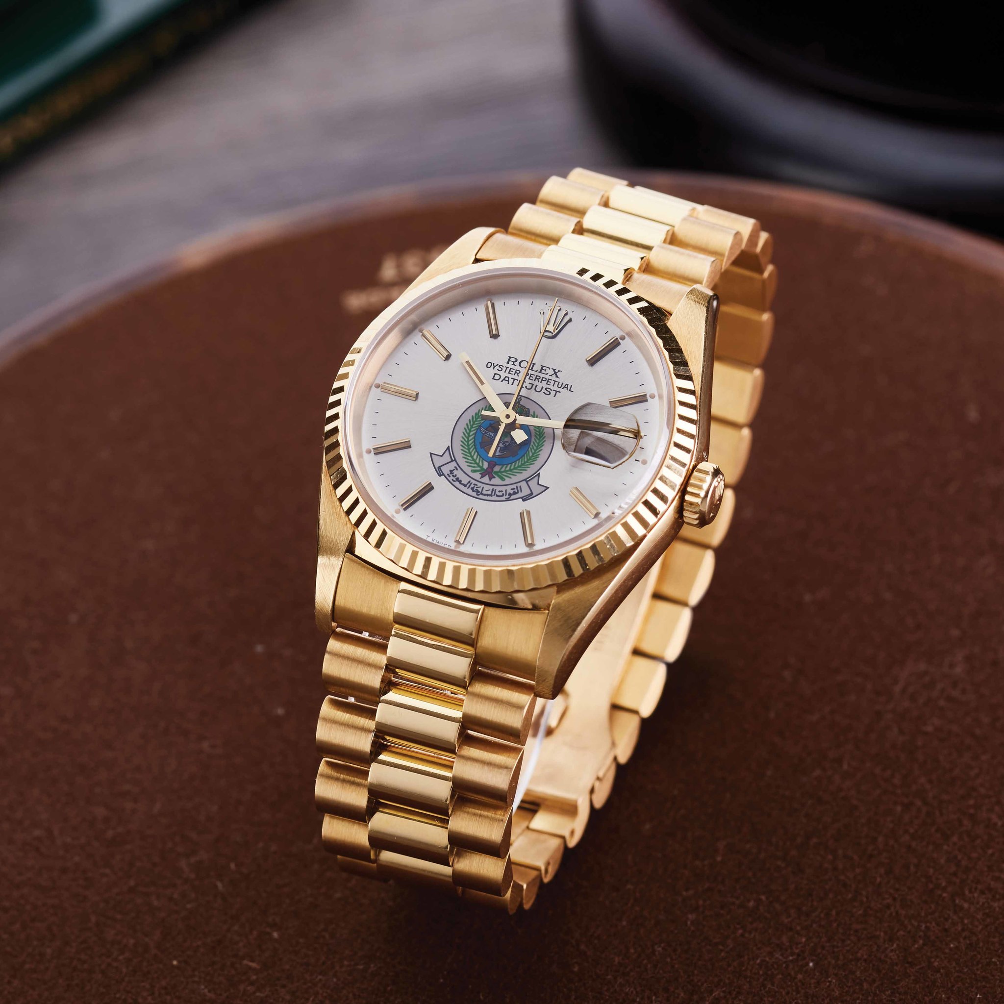 ROLEX, REF. 16238, DATEJUST, ‘SAUDI ARABIA ARMED FORCES‘, 18K YELLOW ...